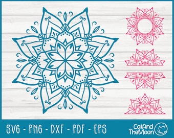 Half Mandala Vector Files SVG Half Mandalas DXF Vector Half - Etsy