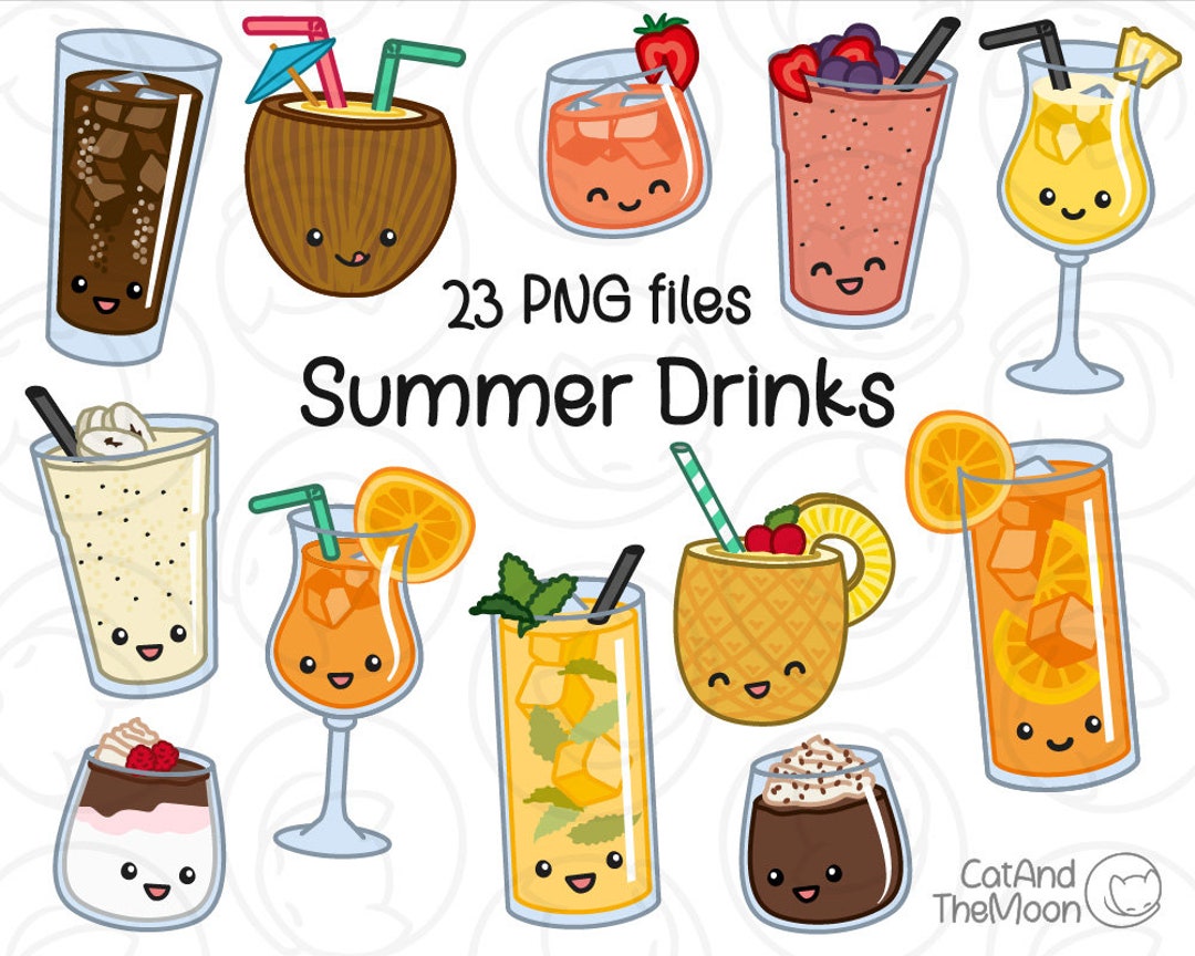 Summer Drinks Clipart - Easy to Use Png Transparent Background Tropical ...
