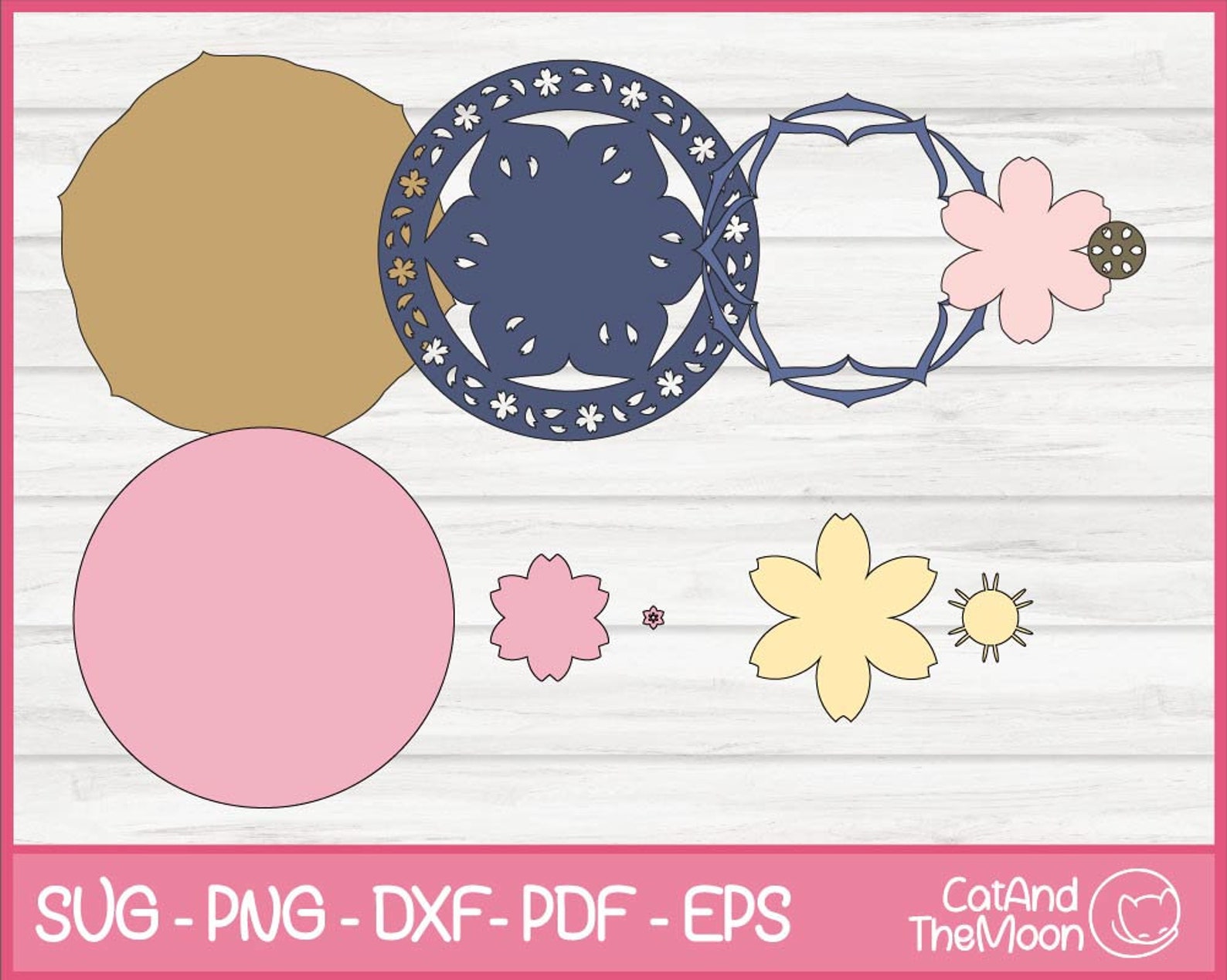 3d Layered Sakura Cherry Blossom Svg Sakura Layered Svg | Etsy