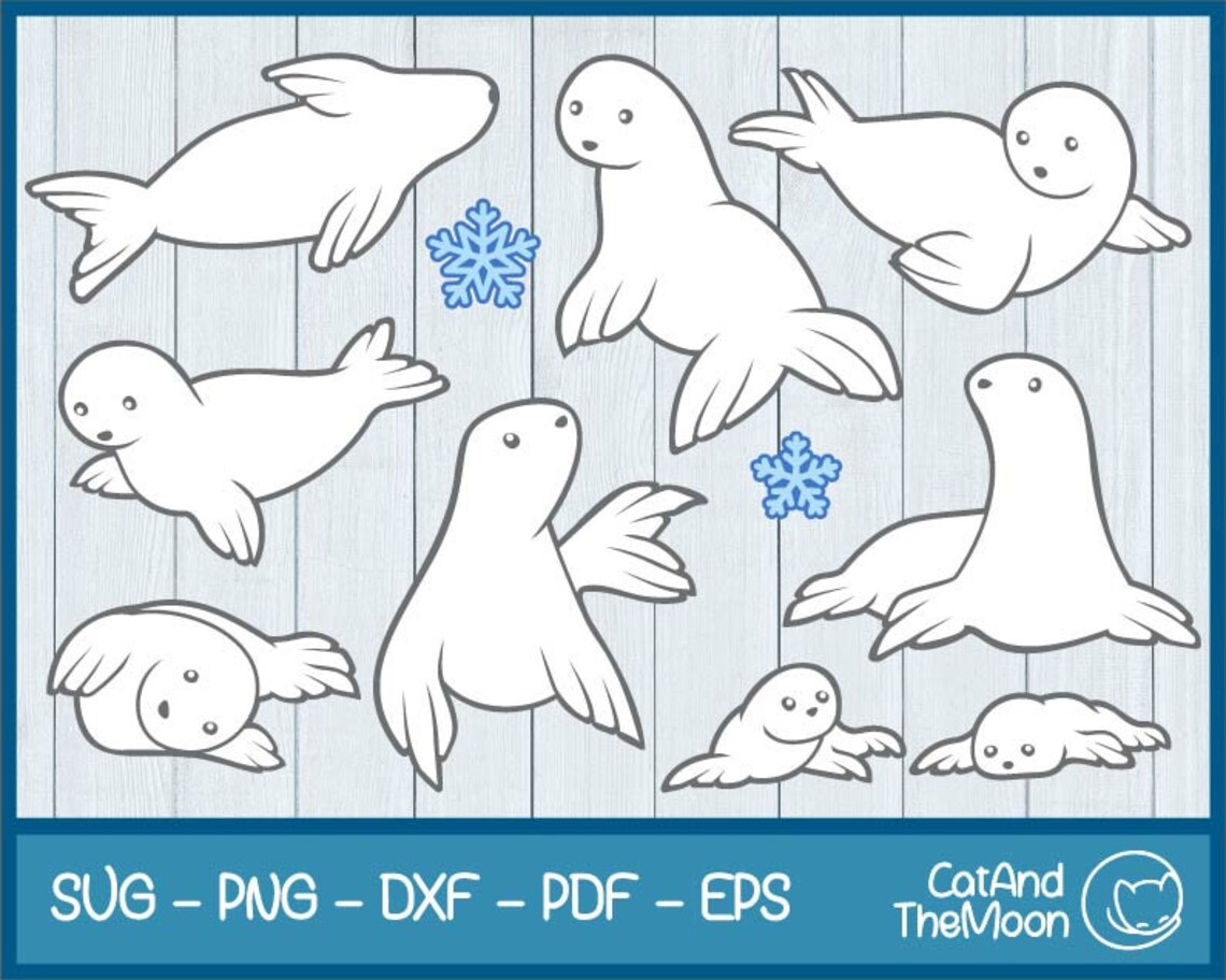 Arctic Seal Svg - White Seal Svg, Cute Seal Svg, Baby Seal Svg, Cute ...