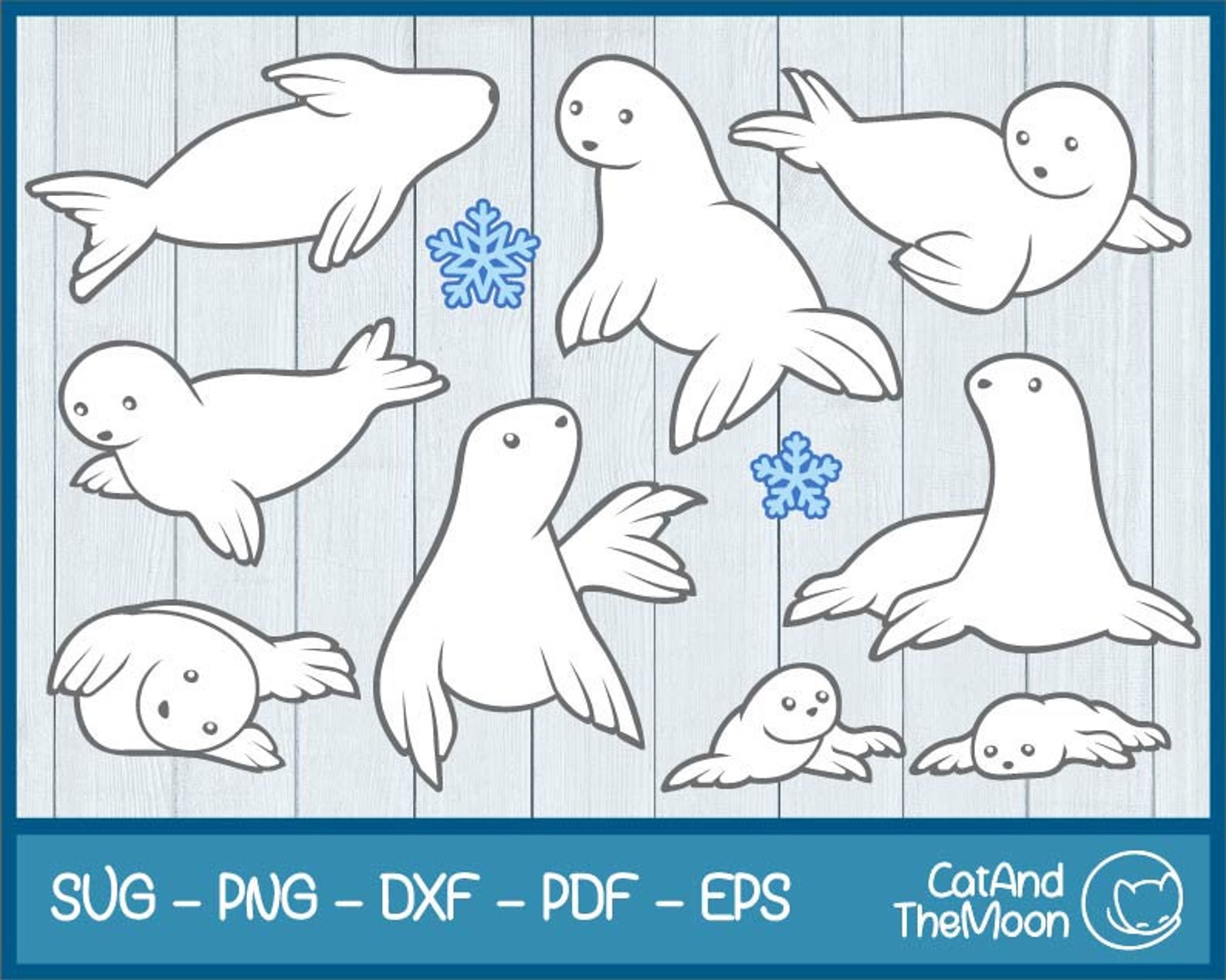 Arctic Seal Svg White Seal Svg, Cute Seal Svg, Baby Seal Svg, Cute ...