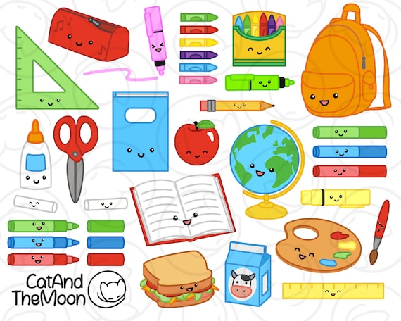 Cartoon School Supplies Clipart