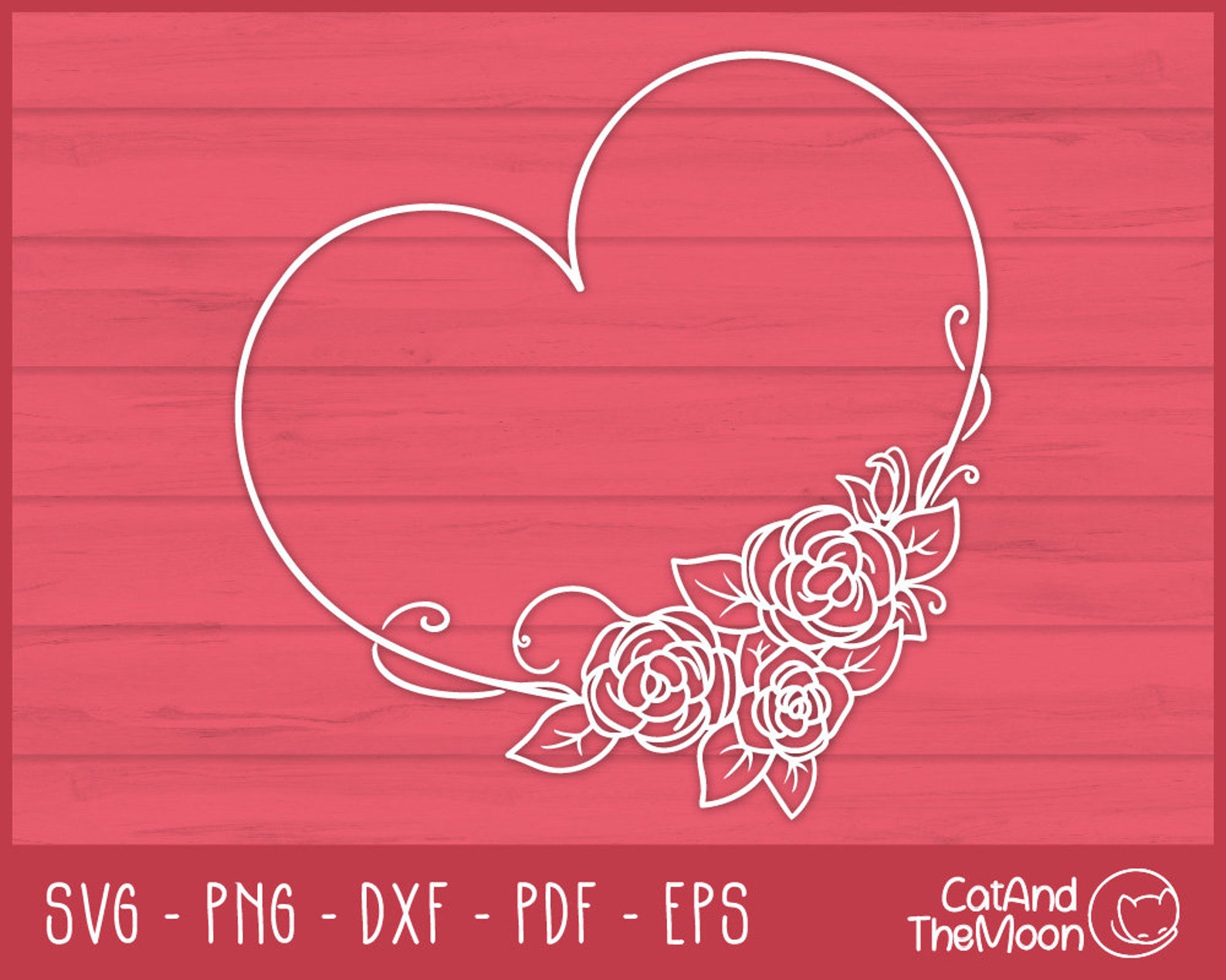 Floral Heart Svg Flower Frame Svg Files for Cricut Heart - Etsy