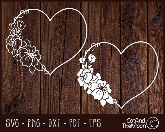 Heart Frame Svg Heartframe Svg Vine Heart Svg Svg Heart | Etsy