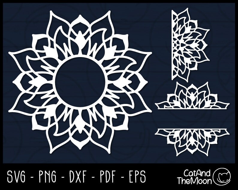 Simple Mandala Svg Sun Mandala Svg, Mandala Monogram Svg, Sun Half ...