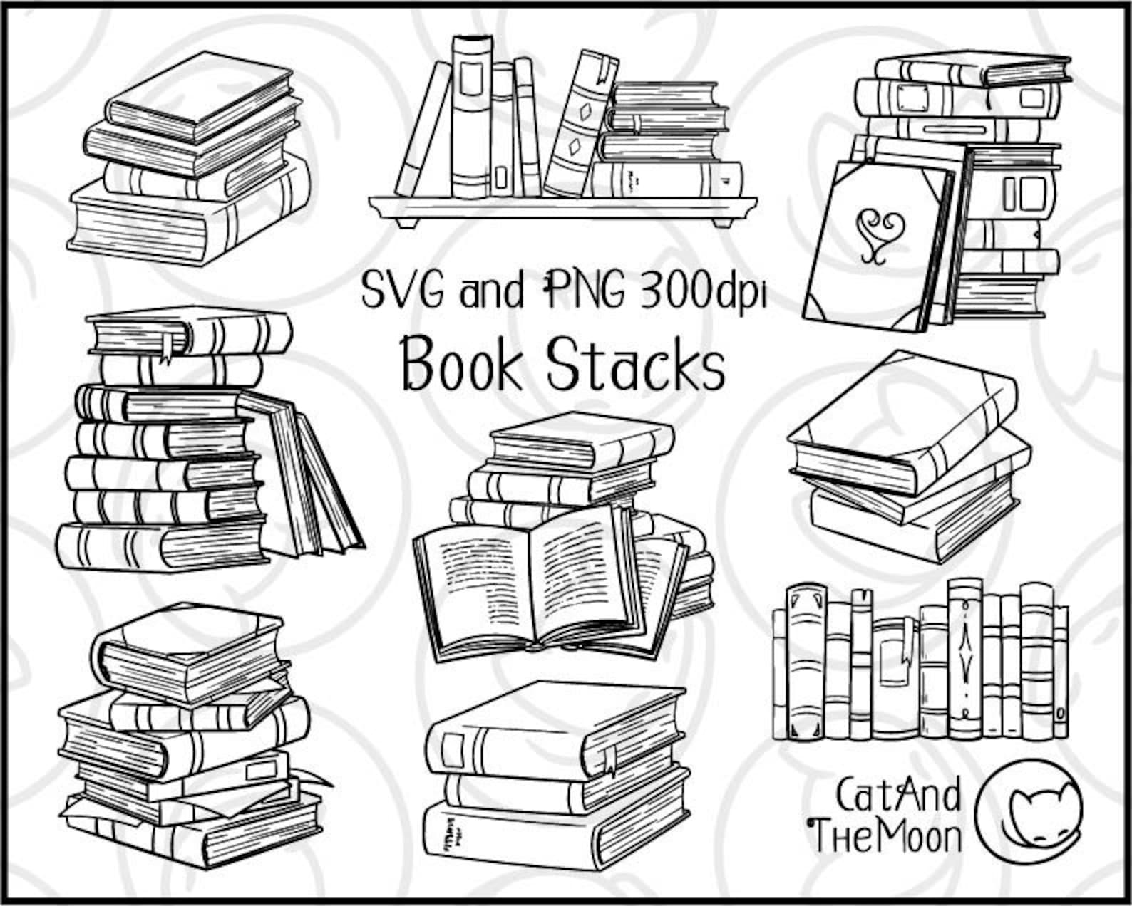 Book Stack Clipart Book Svg Book Clipart Book Stack Svg - Etsy
