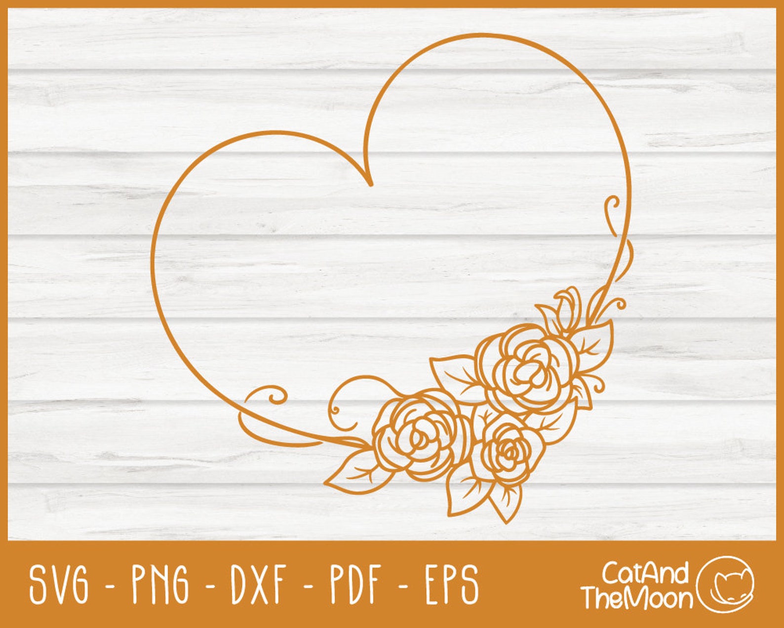Floral Heart Svg Flower Frame Svg Files for Cricut Heart - Etsy
