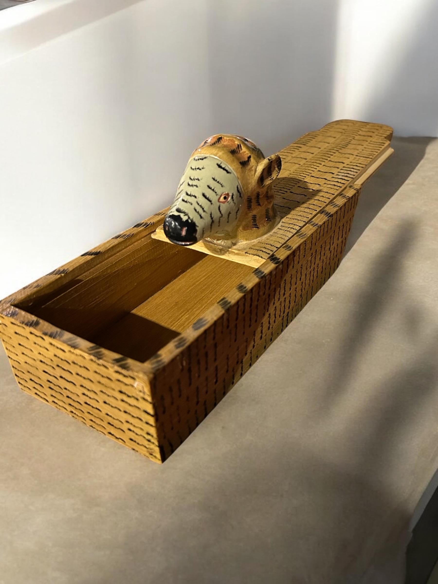 Vintage Carved Wooden Slide Top Box - Etsy