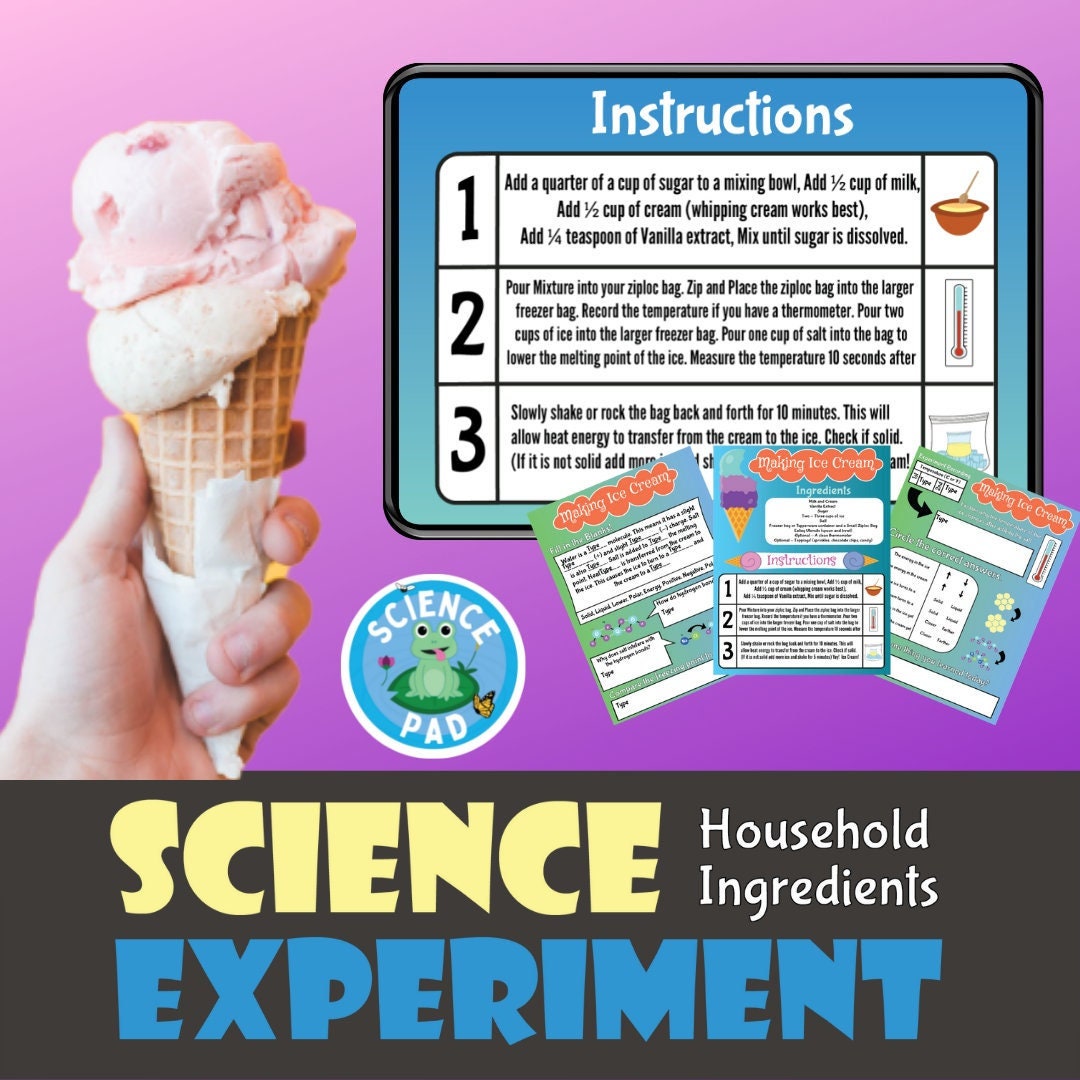 Ice Cream Science Experiment | Bundle | Experiment | Lab | Science - Etsy
