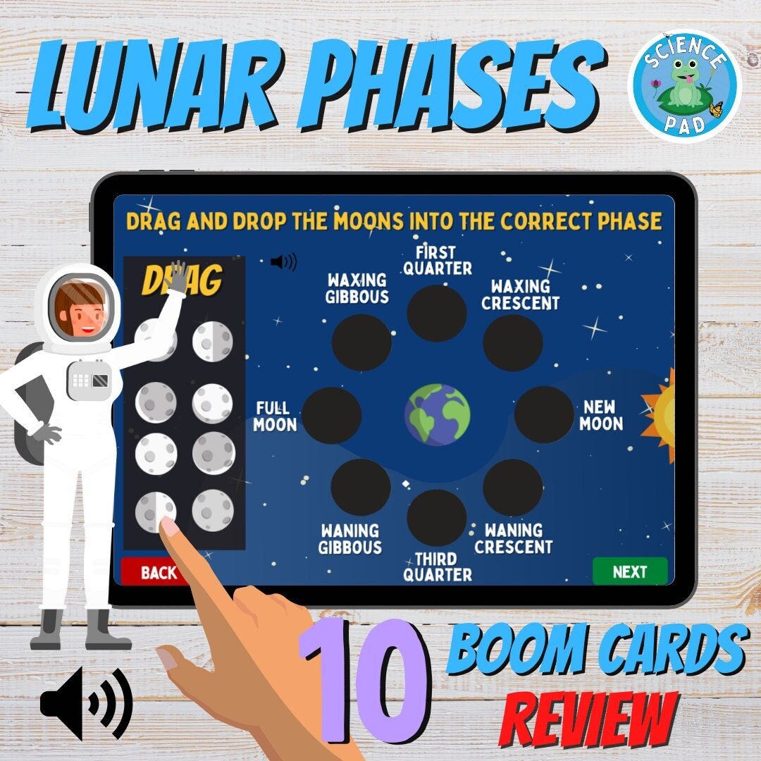 Lunar Phase Boom Cards | Moon Distance Learning Lesson | Digital ...