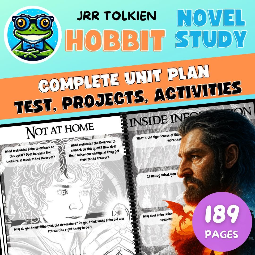 The Hobbit Novel Study - Unit Plan | Workbook Chapter Worksheets and ...