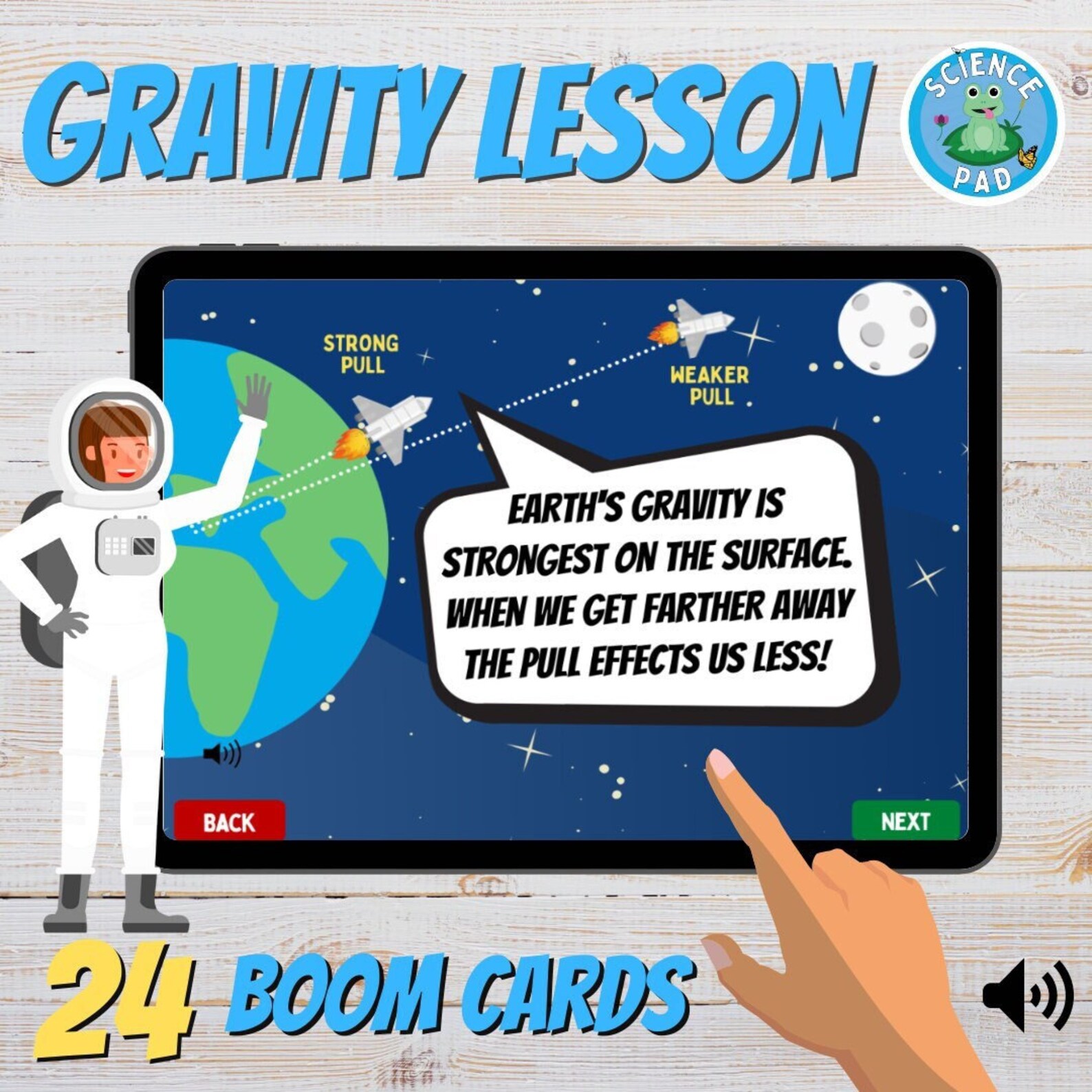 Gravity and Moon Boom Cards | Digital Science Activity | Distance ...