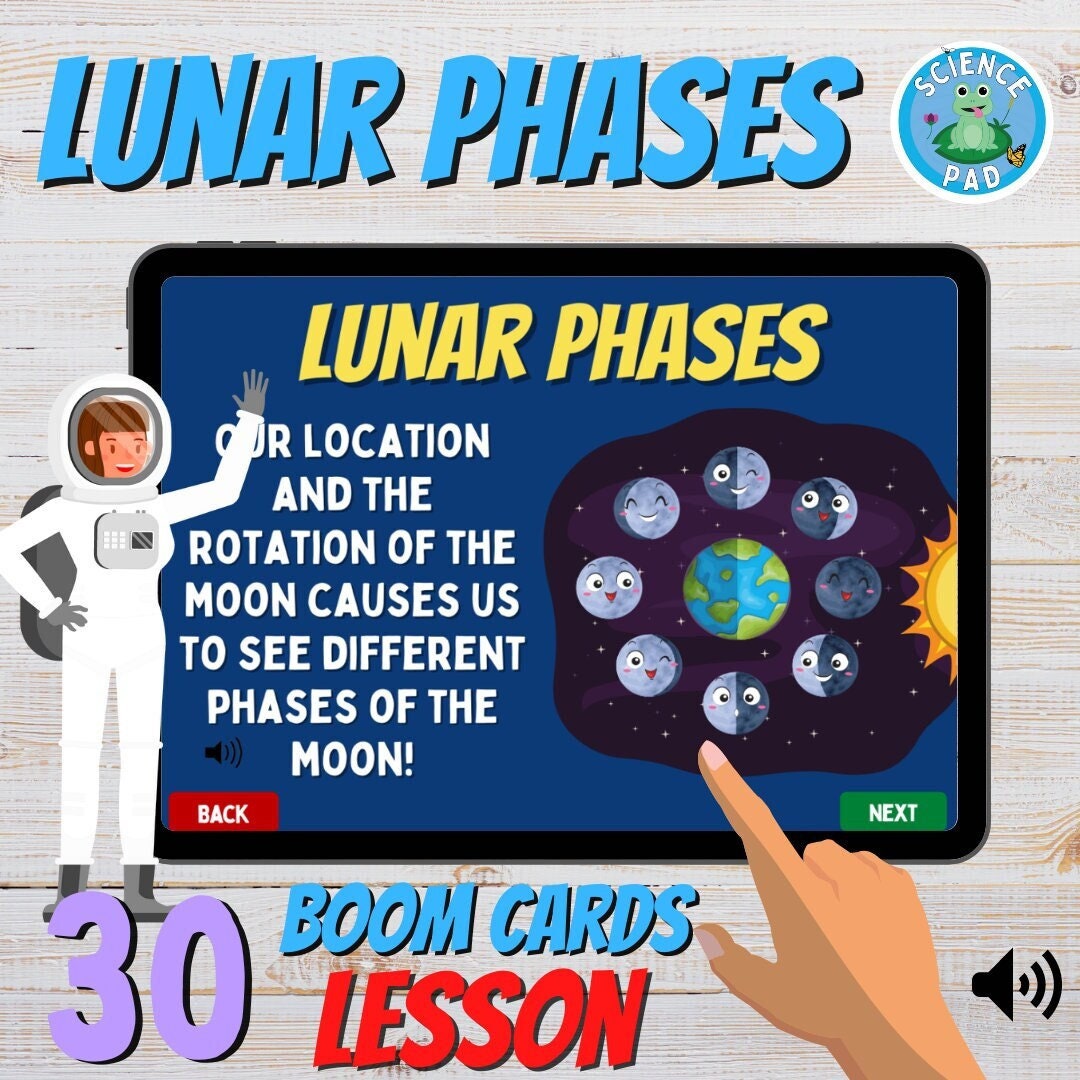 Phases of the Moon Lunar Cycle Boom Cards | Digital Science Activity ...
