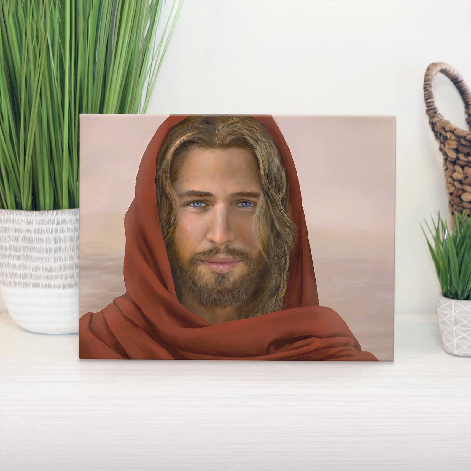 Redeemer in Red Robe High Quality Canvas Print Jesus Christ Painting ...