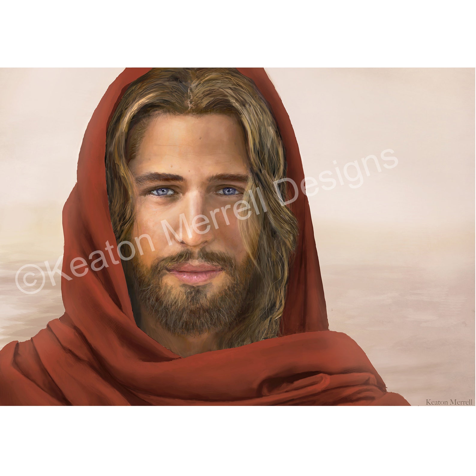 Redeemer in Red Robe | High Quality | Canvas Print | Jesus Christ ...