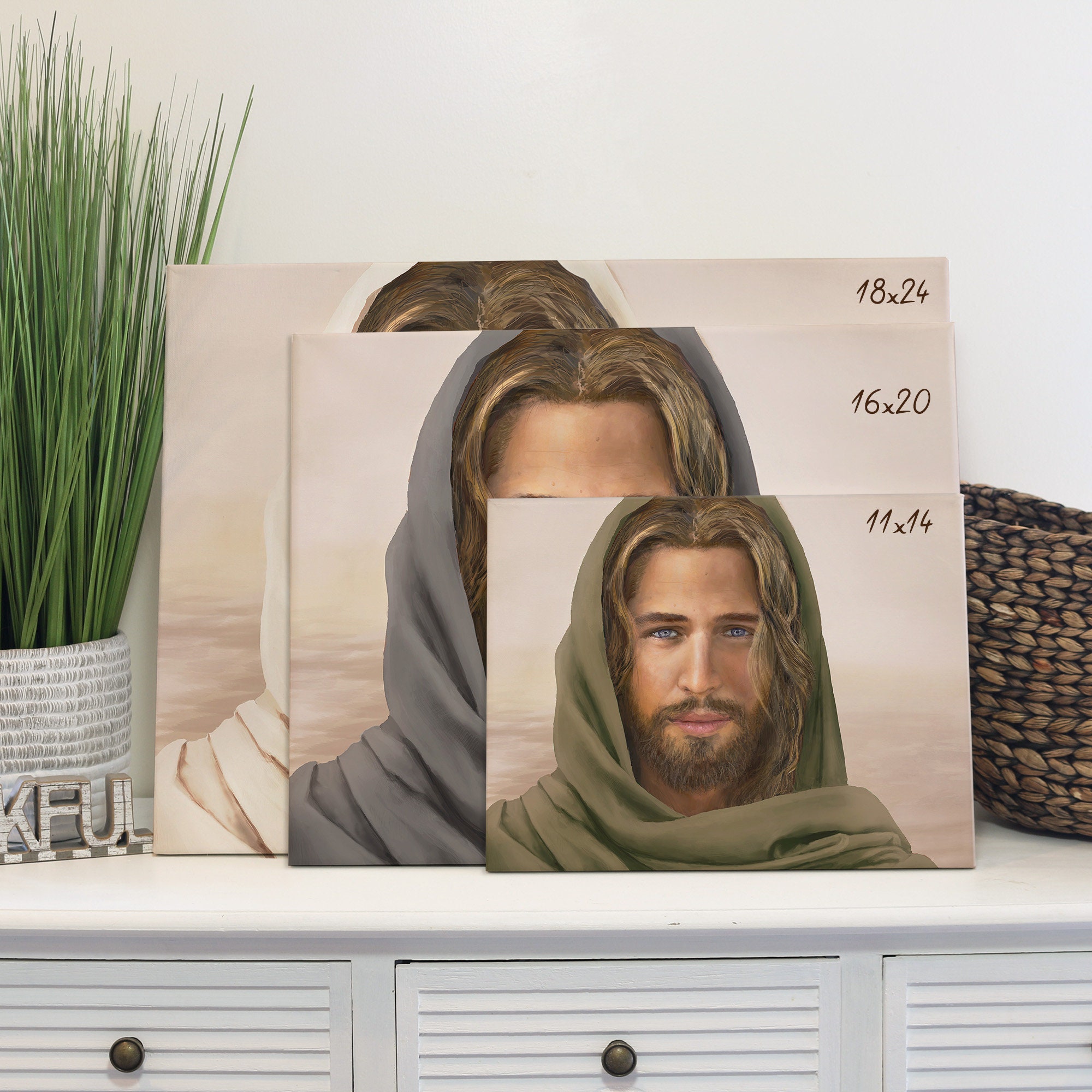 Redeemer in Blue Robe High Quality Canvas Print Jesus - Etsy UK