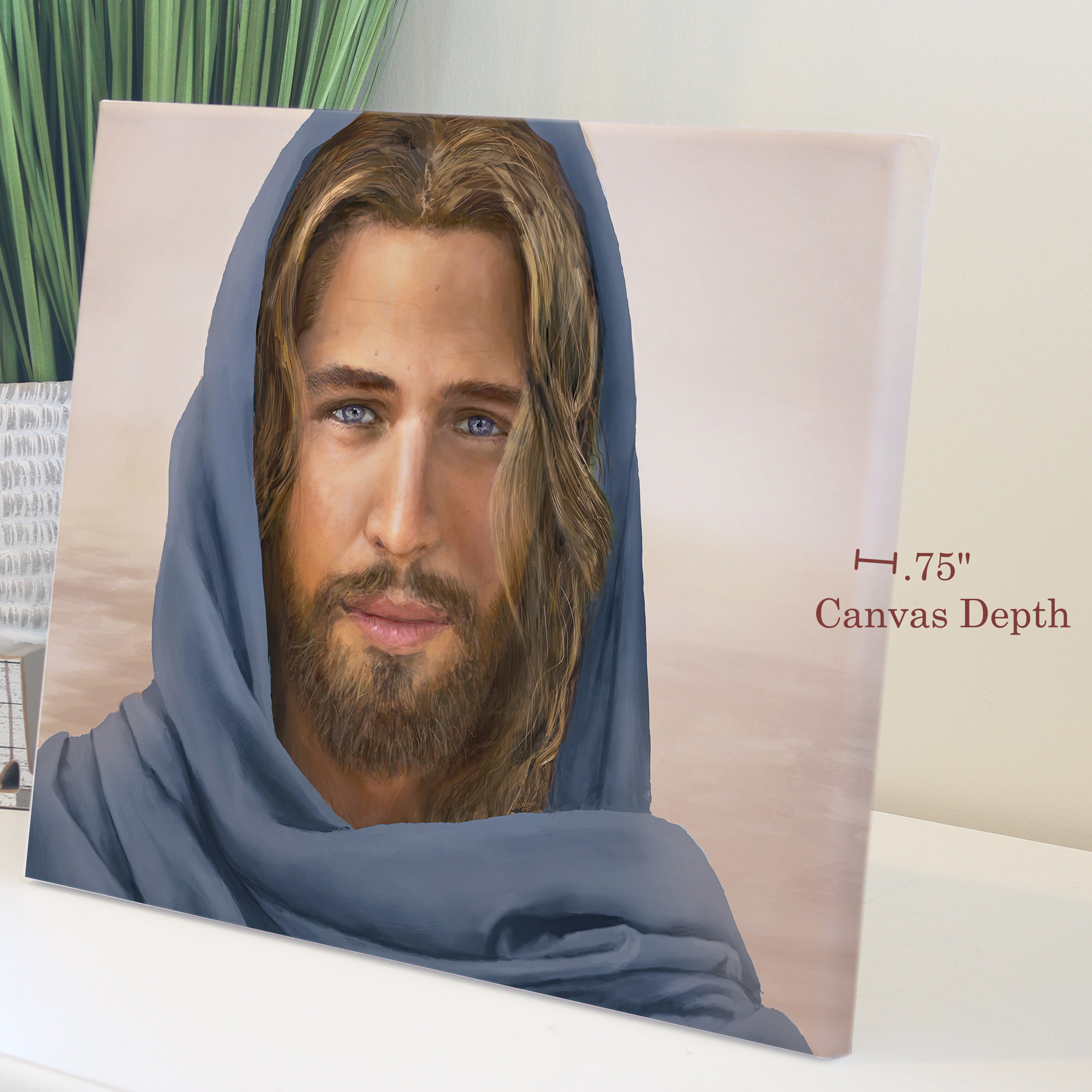 Redeemer in Blue Robe High Quality Canvas Print Jesus - Etsy UK