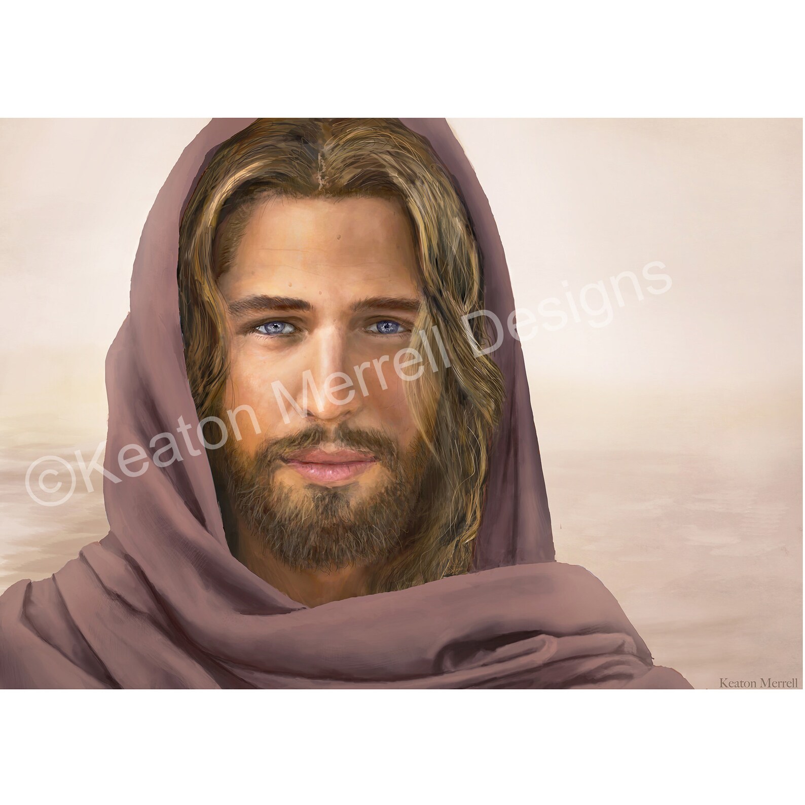 Redeemer in Brown Robe High Quality Canvas Print Jesus Christ Painting ...