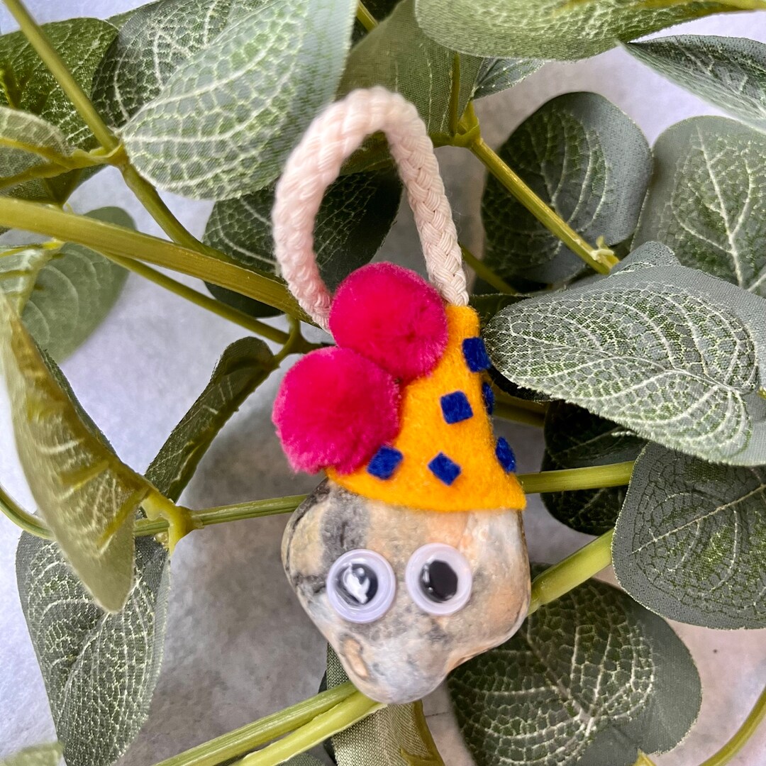 Stone With a Hat Fred Christmas Tree Decoration - Etsy UK