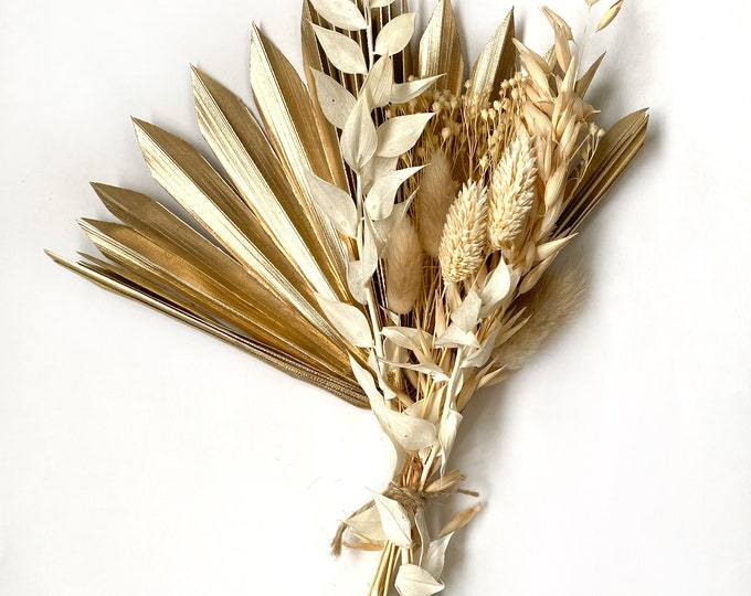 Gold Spear Cake Topper, Gold Dried Flowers, Cake Topper, Natural Cake ...