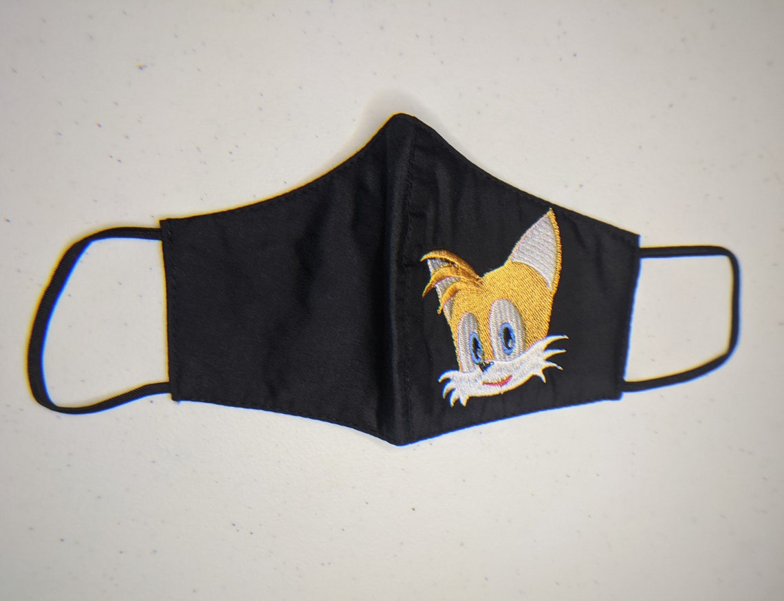 Black Sega Tails From Sonic the Hedgehog Face Mask - Etsy