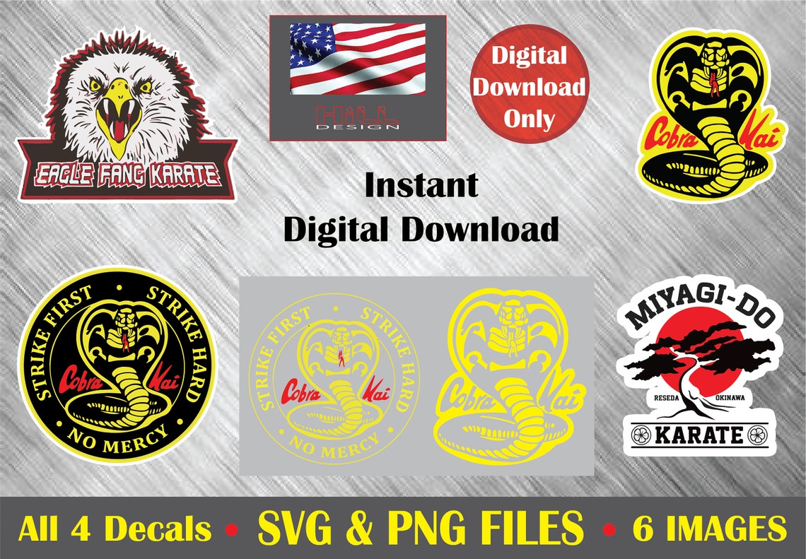 Cobra Kai Decals Digital Download SVG and PNG All 4 - Etsy