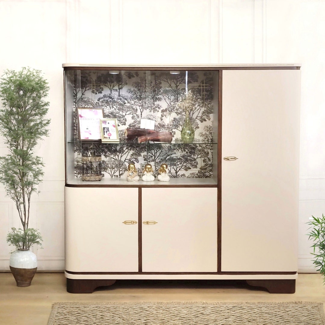 GDR Buffet Cabinet Made of Solid Wood, Plug-in System, With Glass ...