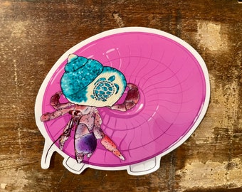 Hermit Crab Temporary Tattoo Sticker set of 2 - Etsy