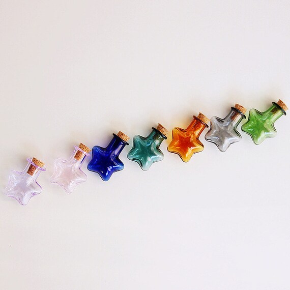 Miniature Glass Vase Mini Glass Color Bottles Cute Bottles - Etsy