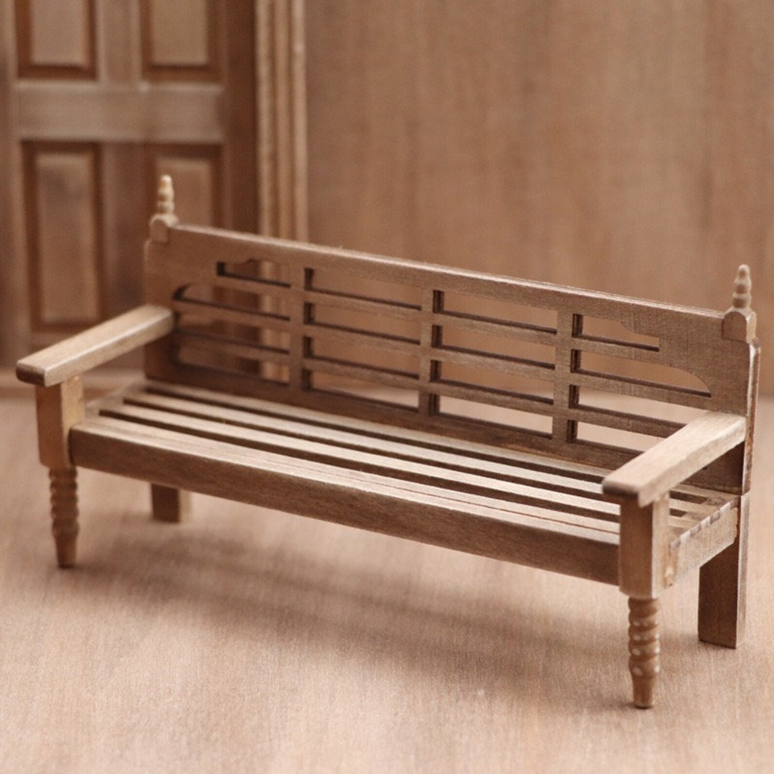 1:12 Miniature Furniture Wooden Bench Garden Bench Mini Garden Seat - Etsy