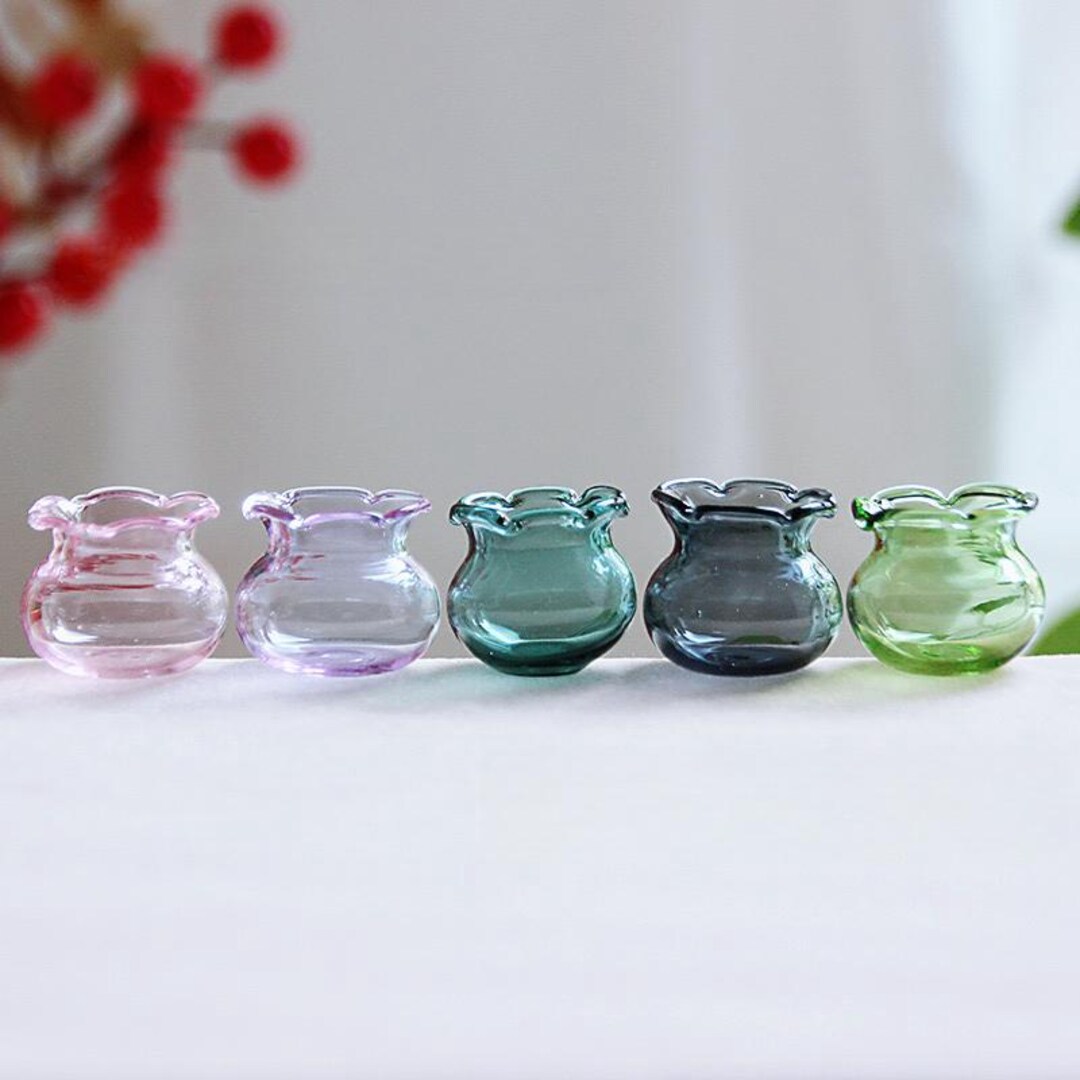 Miniature Glass Vase Mini Glass Fish Tank Mini Glass Color Flask ...