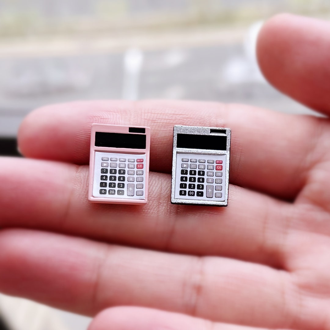 1/12 Dollhouse Miniature Accessories Mini Metal Electronic Calculator ...