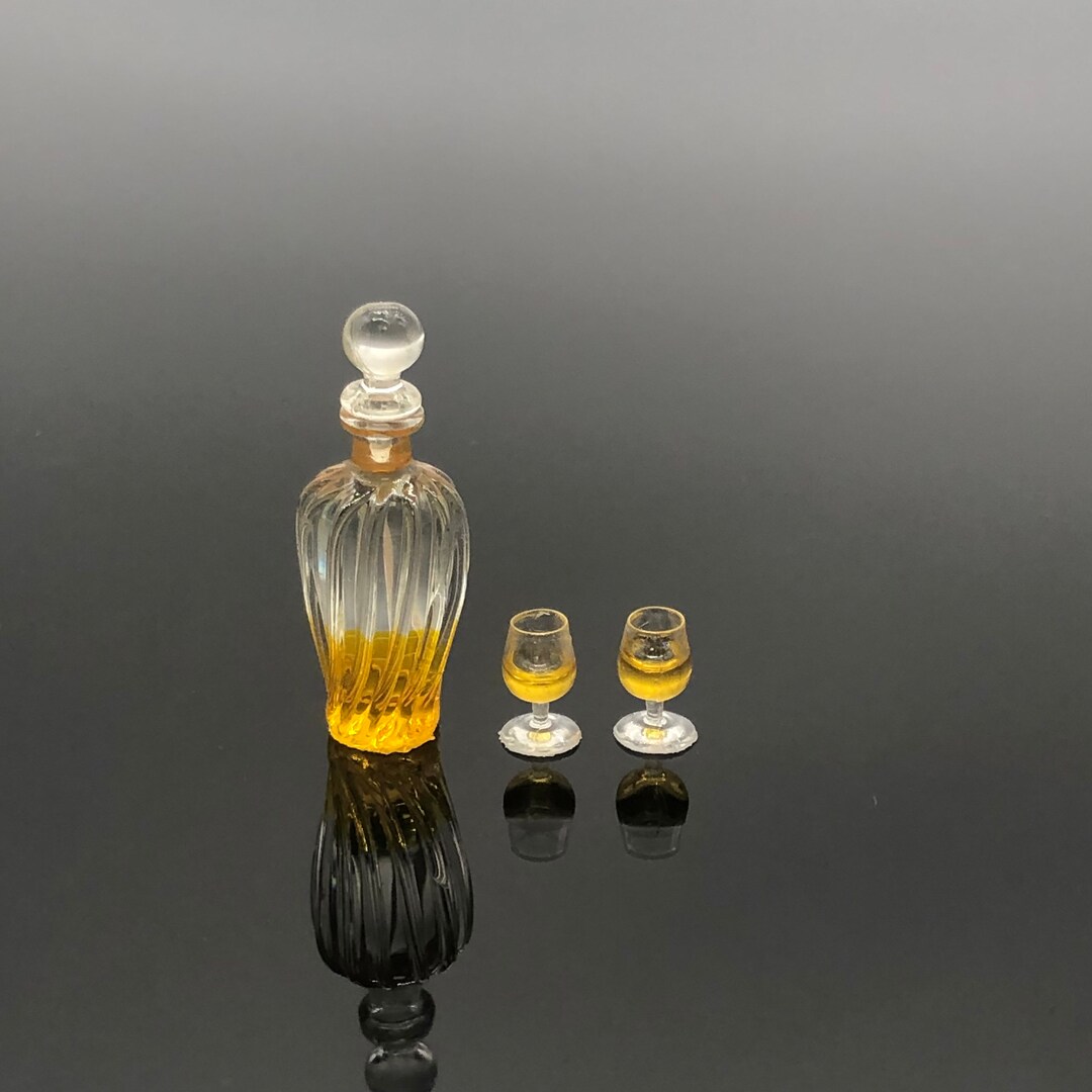1/12 Miniature Whiskey Decanter Set Wine Bottles Dolls House Hard ...