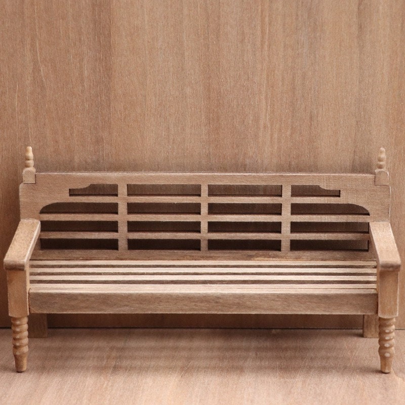1:12 Miniature Furniture Wooden Bench Garden Bench Mini Garden Seat - Etsy