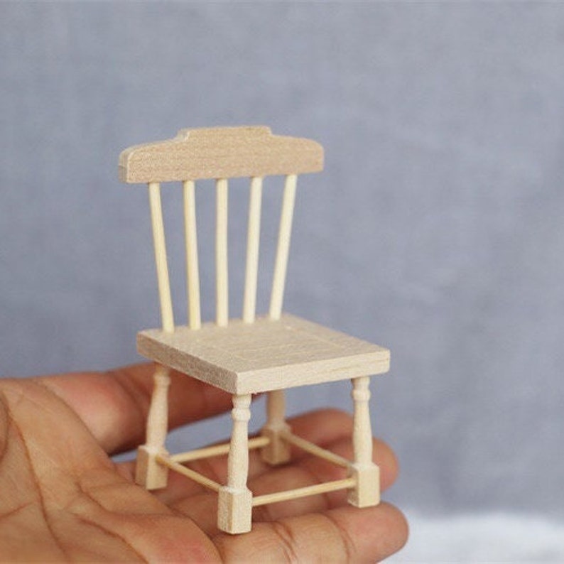 1:12 Scale Dollhouse Miniature Kitchen Table Wooden Chair Miniature ...