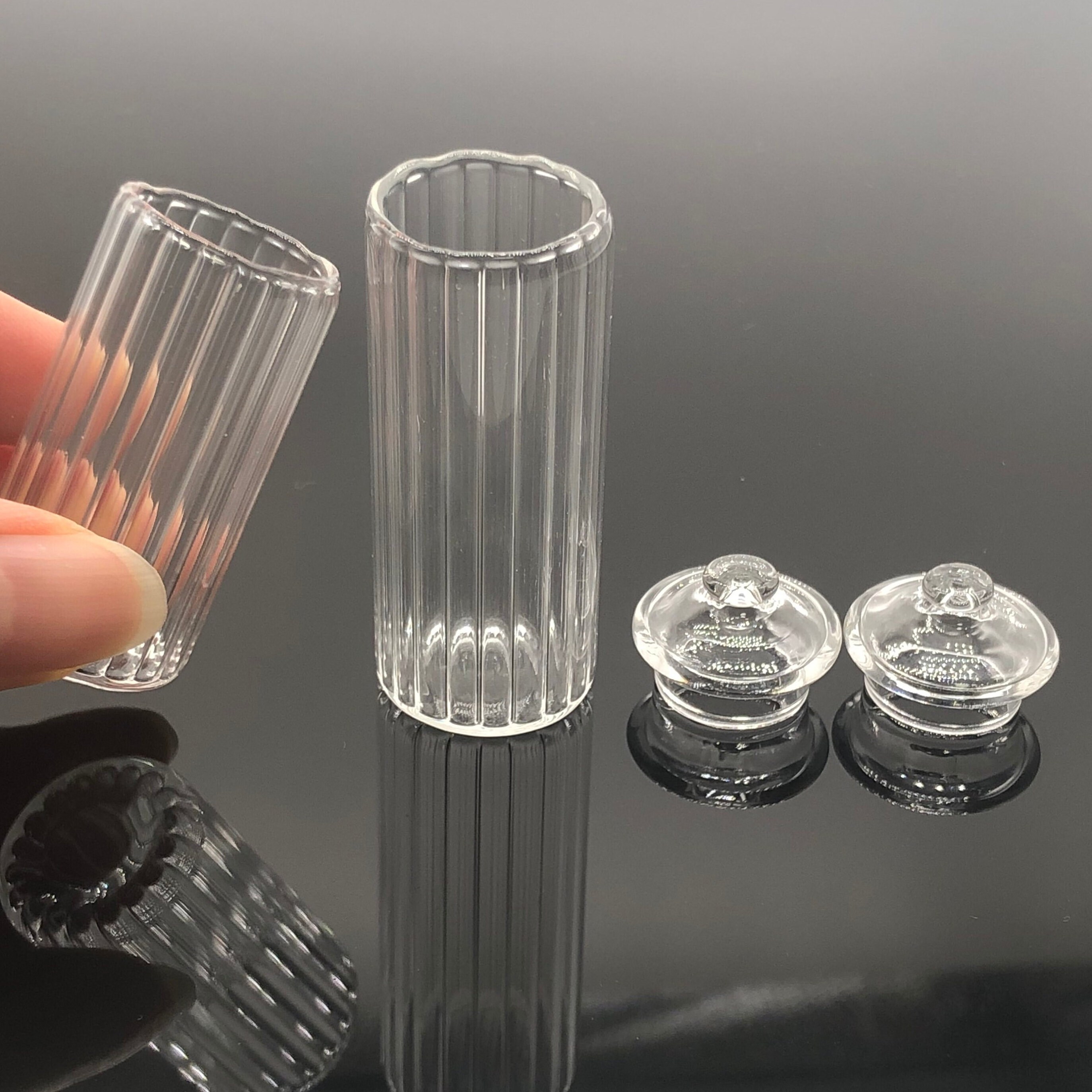 Dollhouse Miniature Candy Glass Jars , Mini Clear Glass Storage Jars ...