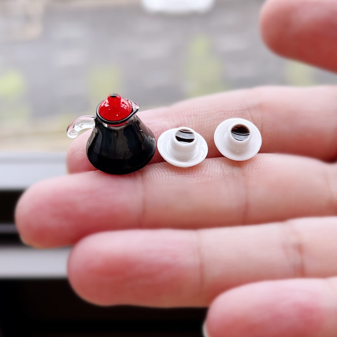 1/12 Miniature Coffee Pot Set Dollhouse Coffee Cup Miniature Teapot Set ...