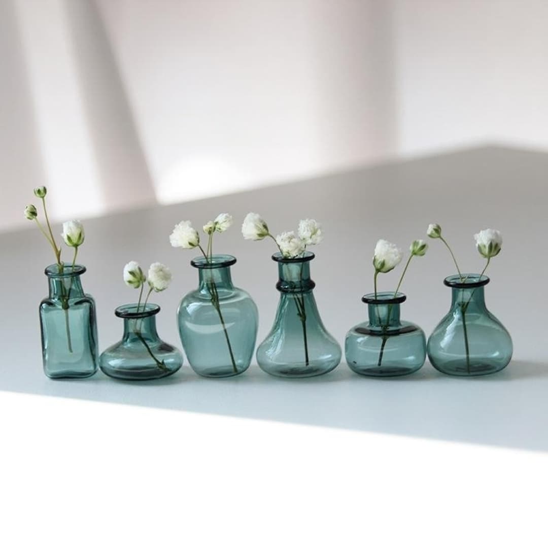 Miniature Glass Vase Mini Glass Color Flask Bottles Miniature Glass ...