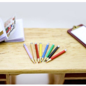 1:12 Miniature Pencil Dollhouse Miniature Colour Pencil Set of 8 - Etsy