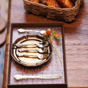 1/6 Dollhouse Miniature Trays for Miniature Kitchen Miniature Serving ...