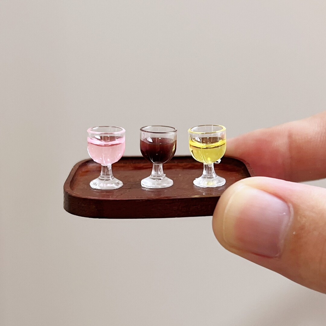 Miniature Wine Glass 1/12 Party Beverage for Dolls House Miniature Wine ...