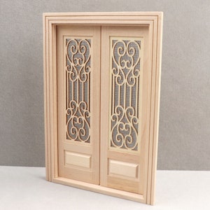 Dollhouse Wood Door Miniatures Furniture Miniature Unfinished Wood ...