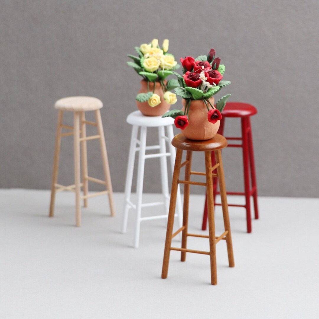 Miniature High Stool Bar Stool Chair Miniature Furniture Dollhouse ...