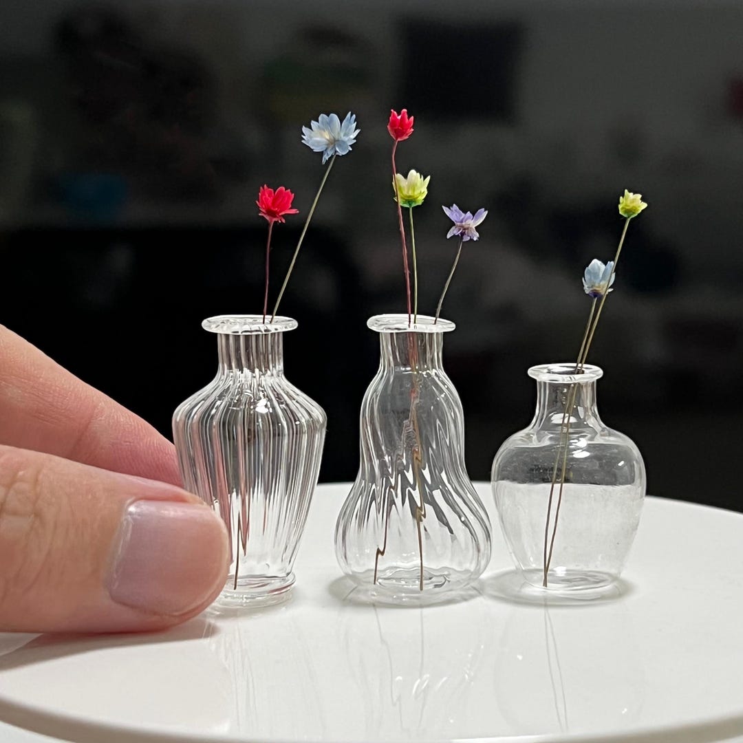 Miniature Glass Vase Miniature Glass Flower Vase Gift Tiny Jar ...