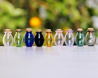 Miniature Glass Vase Mini Glass Color Flask Bottles Miniature Glass ...