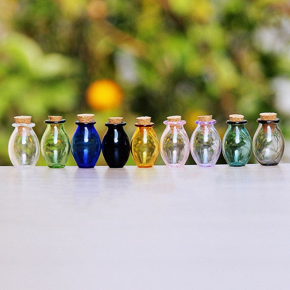 Miniature Glass Vase Mini Glass Color Bottles Cute Bottles - Etsy
