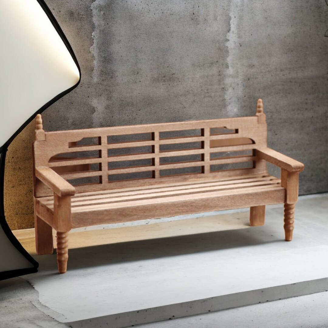 1:12 Miniature Furniture Wooden Bench Garden Bench Mini Garden - Etsy