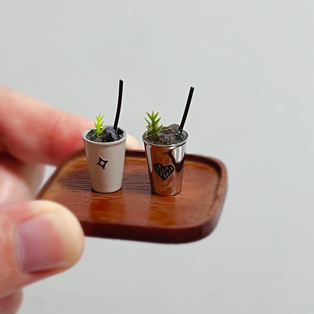 Miniature Coffee Drink Miniature Beverage Drink Dolls Kitchen Food ...