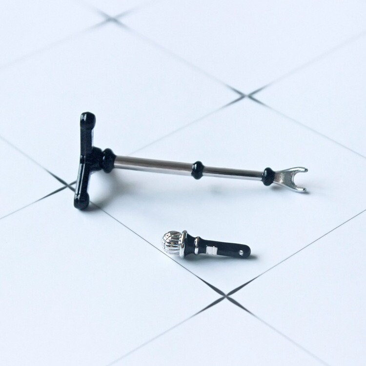 Dollhouse Miniature Microphone Dollhouse Music Instrument Dollhouse ...