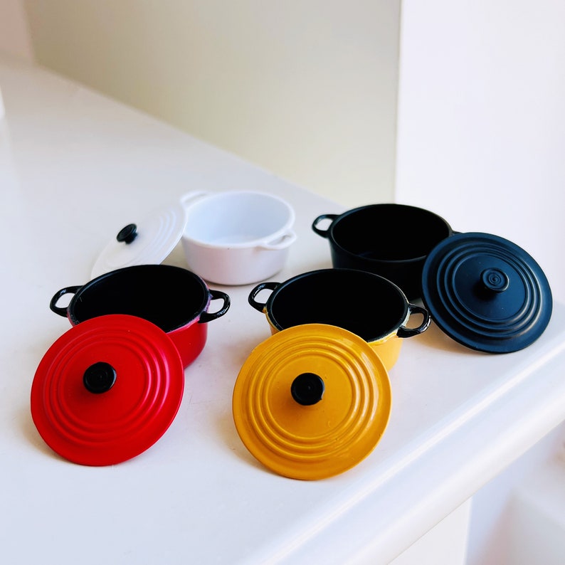 Miniature Cooking Pot Dollhouse Metal Cooking Pot Dollhouse Kitchen ...